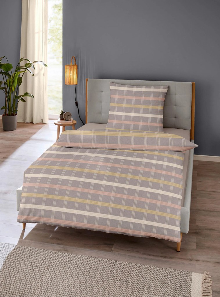XXXLutz POVLEČENÍ, flanel, světle hnědá, 140/200 cm - Povlečení - 003332006401