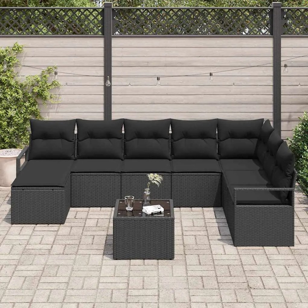 Set pohovek 9 ks Černá polyratan 3355182