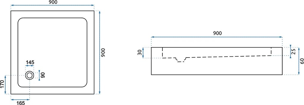 Rea Punto - Sprchový kout s posuvnými dveřmi 90x90cm čiré sklo, chromový profil, REA-K0867