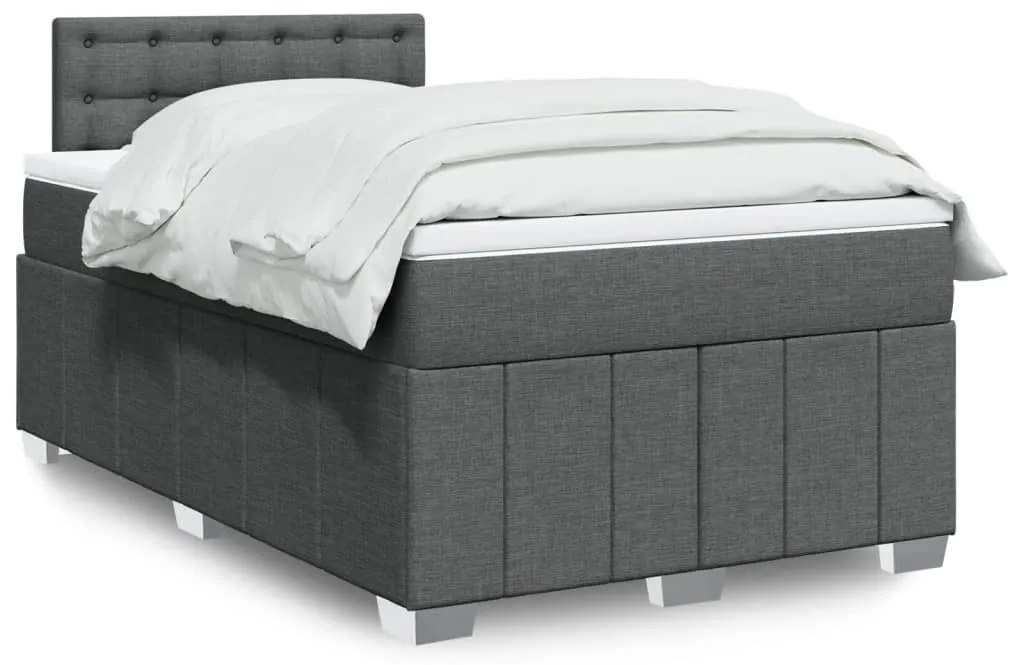 Box spring postel s matrací tmavě šedá 120x190 cm textil 3287022