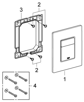 GROHE 38966SH0 - Ovládací tlačítko EVEN 156 × 197 mm bílá