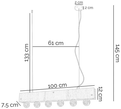 ONLI - Lustr na lanku ARGO 6xE27/22W/230V šedá