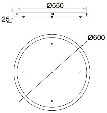 Mantra Elsa, zlatá stropní rozeta pro pět závěsů, průměr 60cm