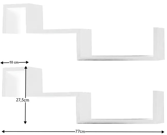 Sada 2 polic, MDF foliovaná, bílá, FRI NEW