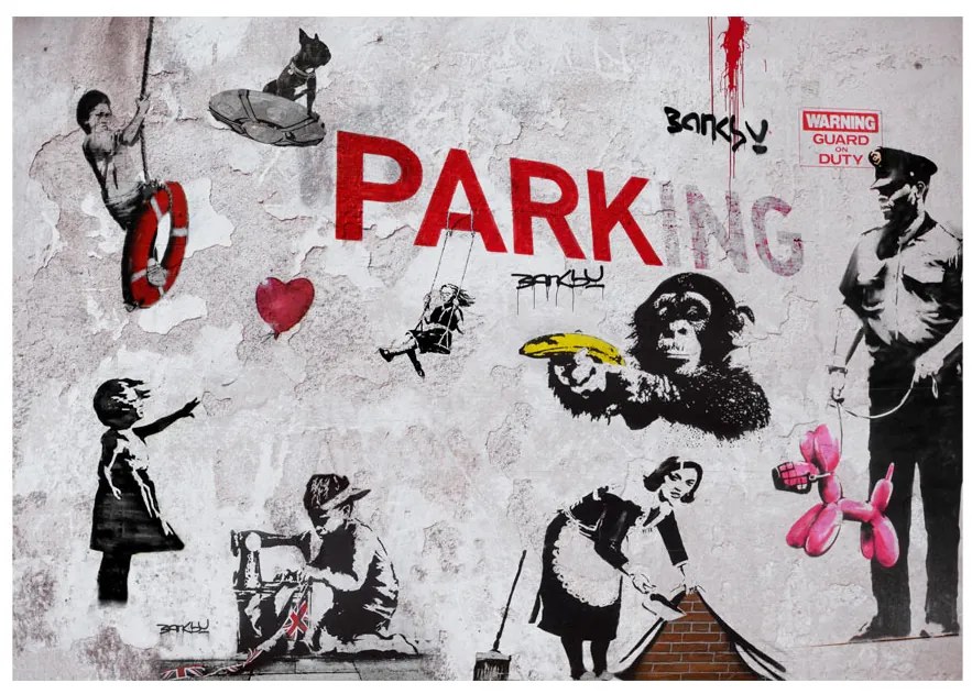 Fototapeta - Banksy Graffiti Diveristy 200x140 + zdarma lepidlo