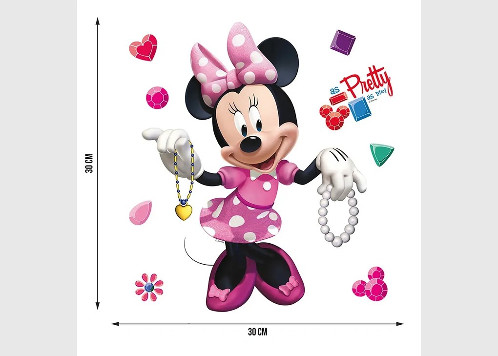 Dětská samolepka na zeď Minnie, Disney | 30 x 30 cm | DDKS 1084