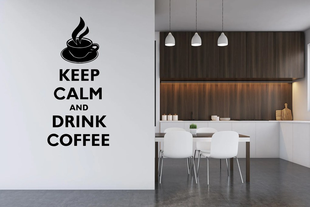 Lepy.cz Samolepka na zeď Drink coffee Velikost (šířka x výška): 40x84cm, Barevná varianta: Bílá