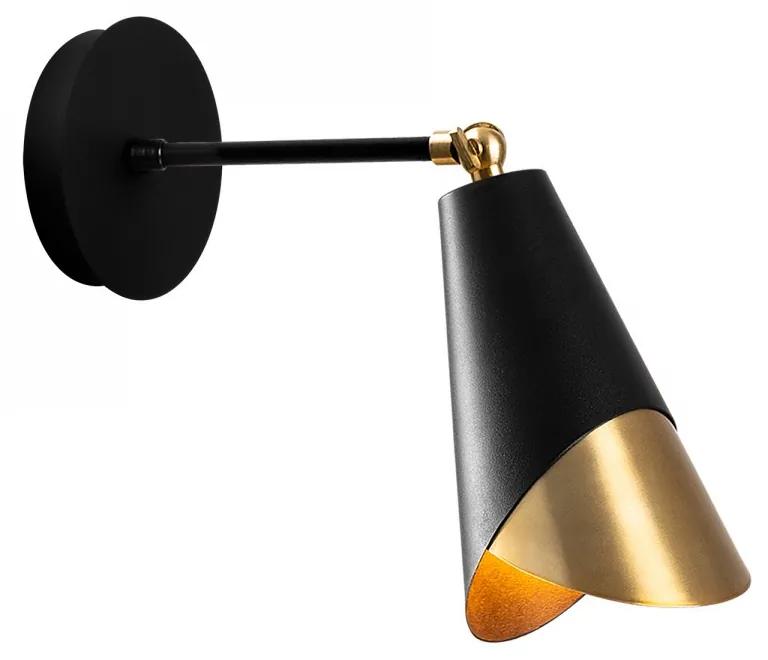 Nástěnná lampa Pacman černá/mosaz