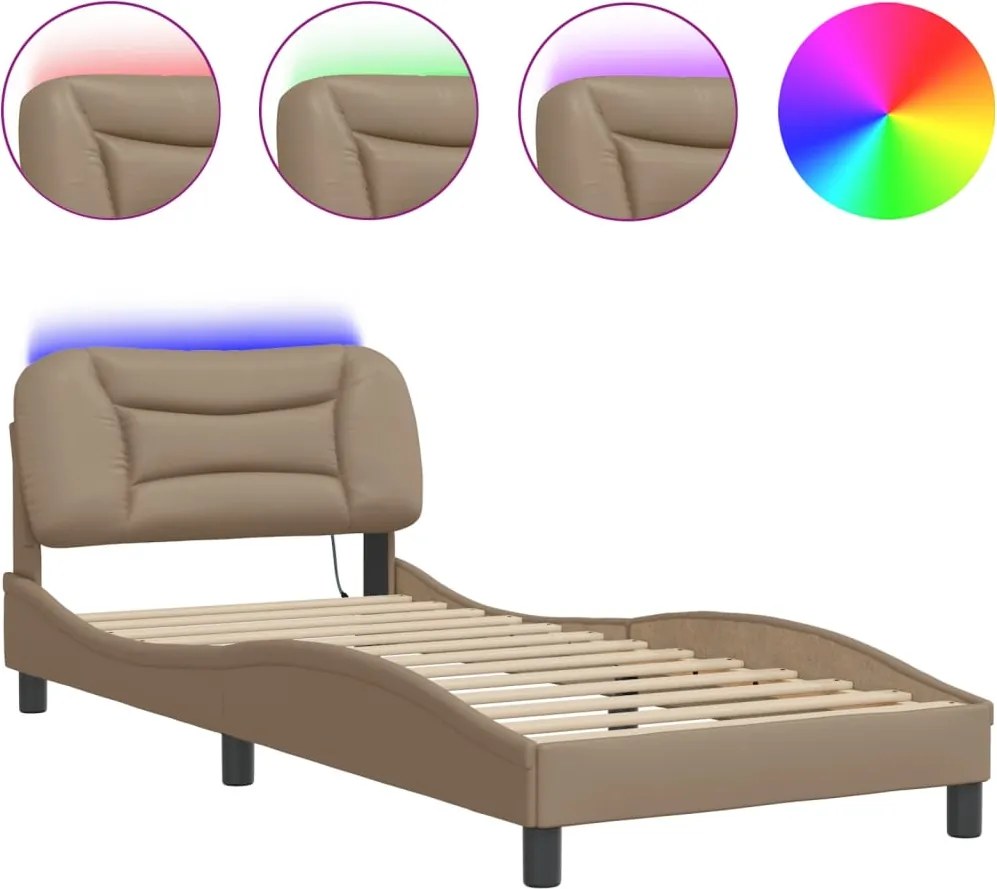 Rám postele s LED bez matrace Hvar cappuccino 80 x 200 cm 3213896