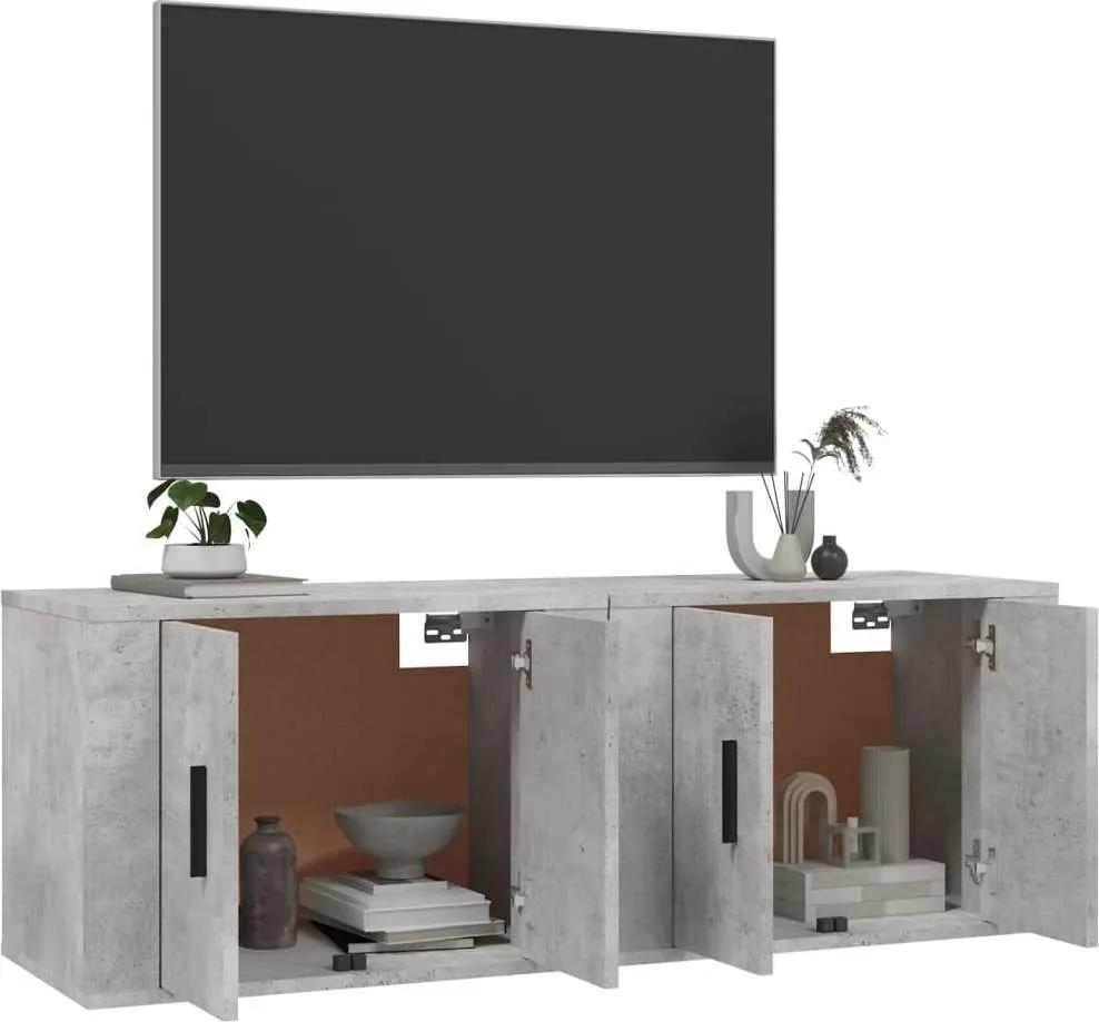 vidaXL Nástěnné TV skříňky 2 ks 57 x 34,5 x 40 cm [3188338] Barva: Betonová šedá