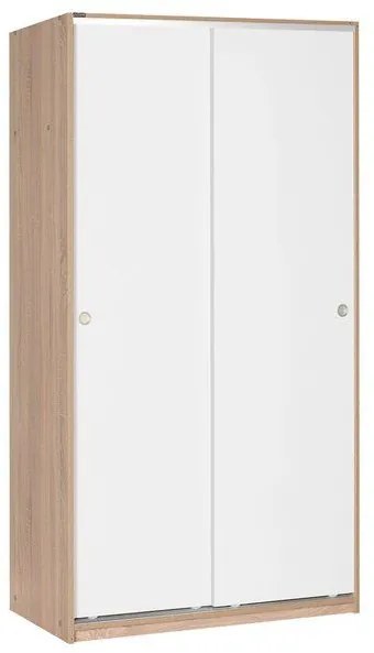 Šatní skříň s posuvnými dveřmi v dekoru Sonoma - bílá Adore