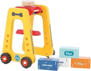 VILAC Magnetický jeřáb s kontejnery a kamionem / od 3 let