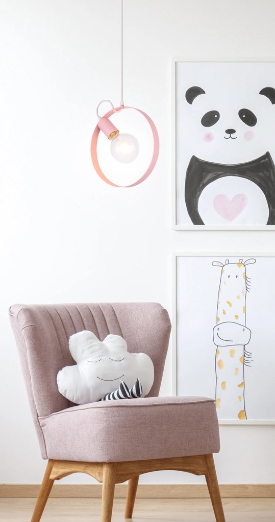 Růžový závěsný lustr Nexo Ledea pro žárovku E27  - Candellux