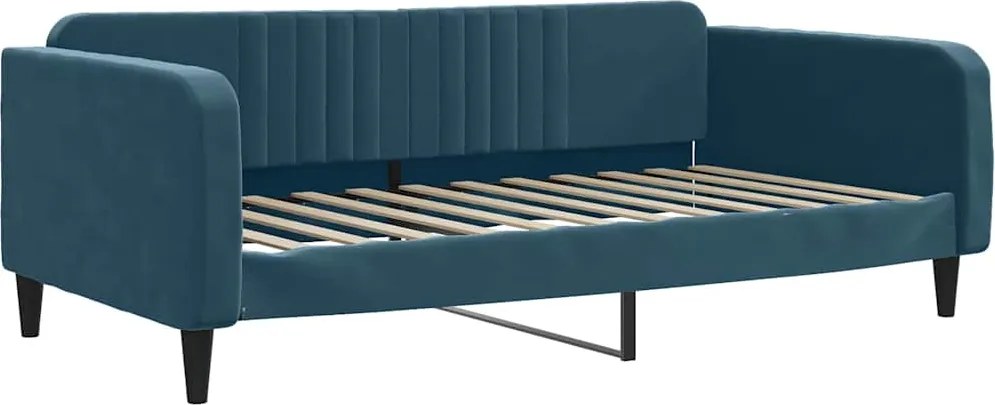 Válenda s přistýlkou a zásuvkami modrá 100 x 200 cm samet 3197117
