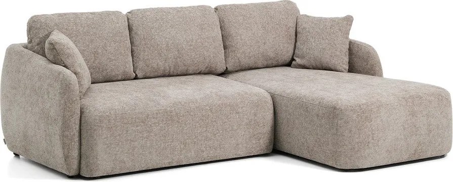 Taupe žinylková rozkládací rohová pohovka (pravý roh/s lenoškou) Laira – Kave Home
