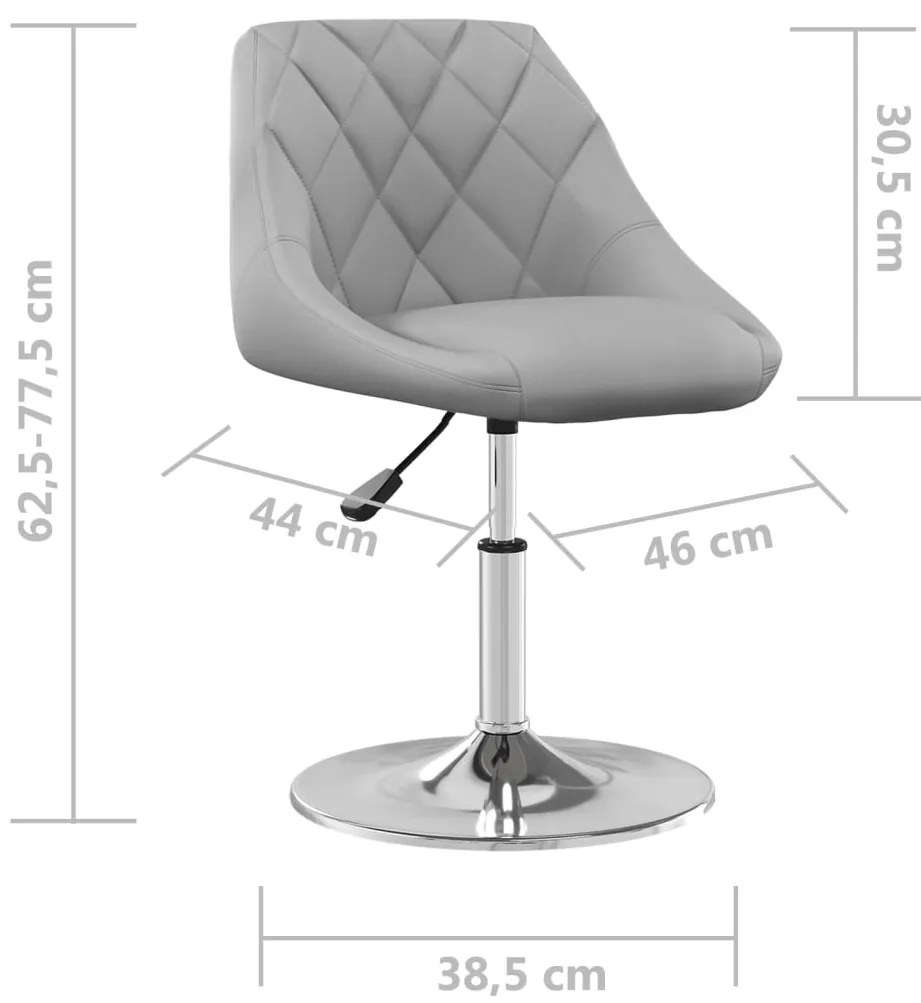 Otočné jídelní židle 2 ks světle šedé samet - Default Title