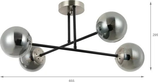 Brilagi - Přisazený lustr MALIVA 4xE14/15W/230V matný chrom/kouřová