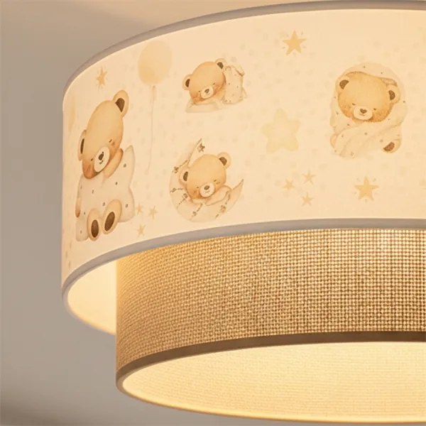 Brilagi- LED Dětský lustr na lanku BOBO 1xE27/60W/230V pr. 40 cm bílá/béž./medv.