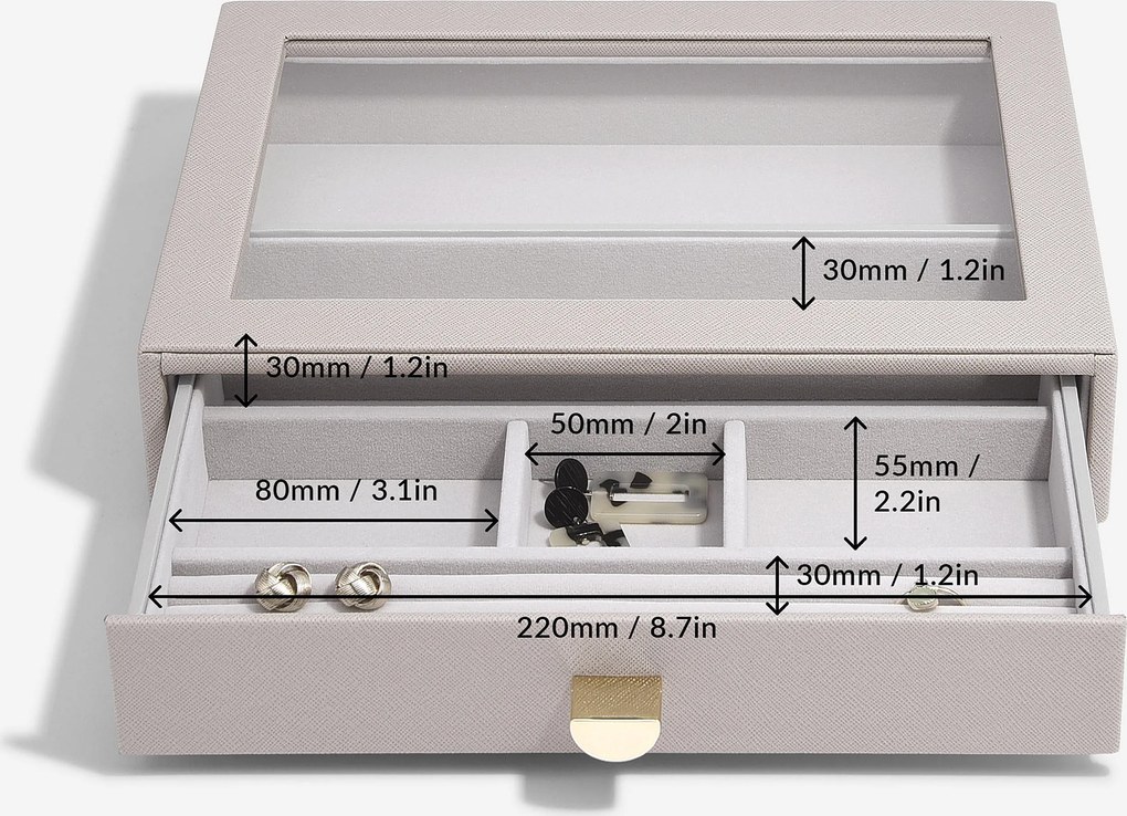 Krabička na šperky Stackers se 2 zásuvkami classic růžová