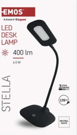 LED stolní lampa STELLA černá EMOS Z7602B