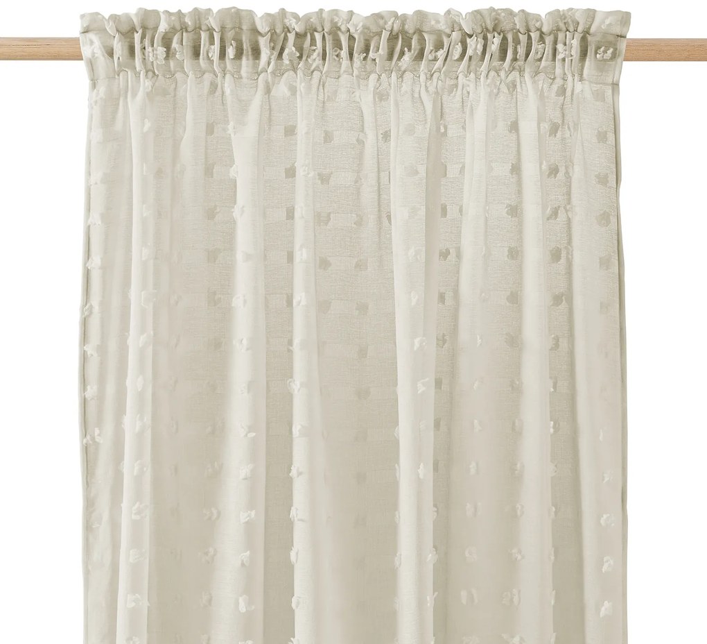 Room99 Záclona na pásce Casablanca Bílá Tečky Barva: Bílá, Velikost: 140 x 230 cm