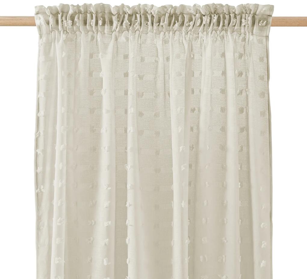 Room99 Záclona na pásce Casablanca Bílá Tečky Barva: Bílá, Velikost: 250 x 250 cm