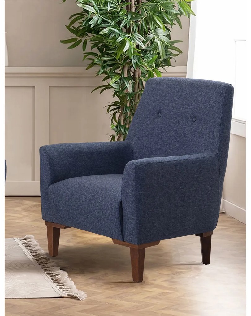 Hanah Home Třímístná pohovka BALERA s křeslem tmavě modrá 223 cm