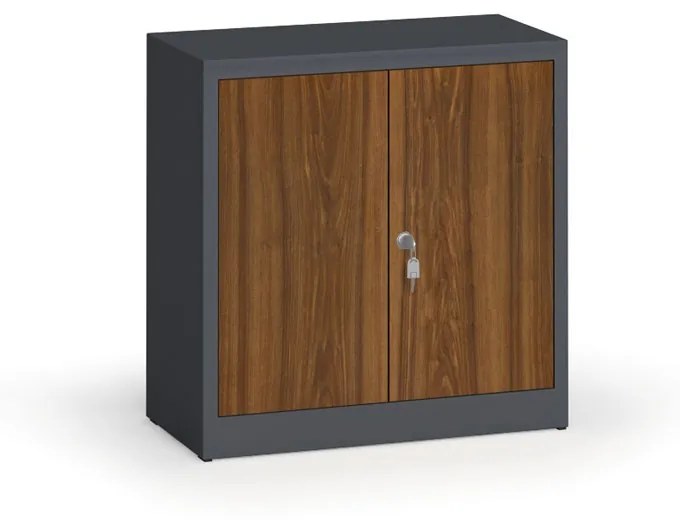Alfa 3 Svařované skříně s lamino dveřmi, 800 x 800 x 400 mm, RAL 7016/ořech