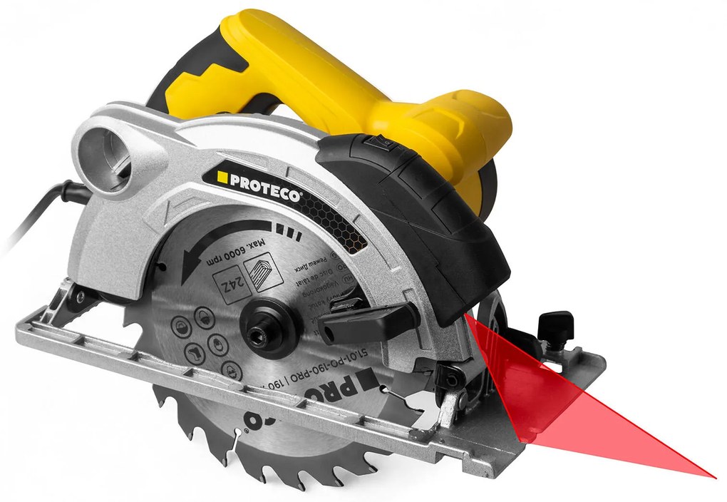 PROTECO 51.01-PO-190-PRO okružní pila PROFI 190 mm / 1600 W s laserem