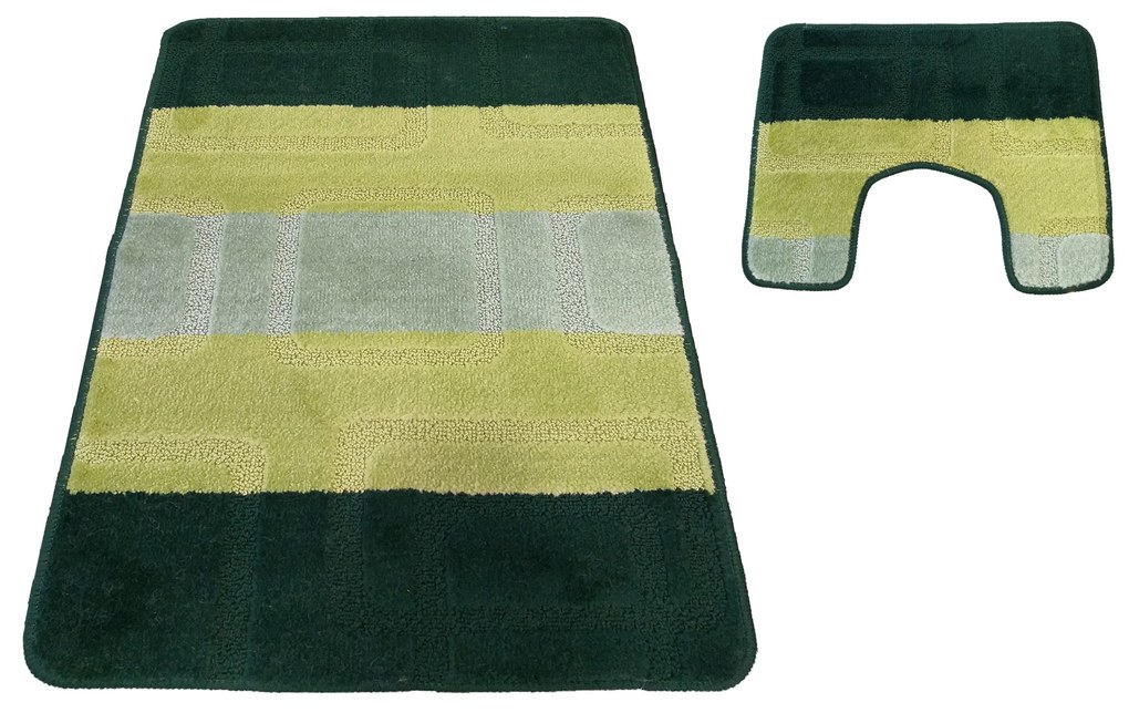 Sada koupelnových koberečků Montana 04N s výřezem - zelená