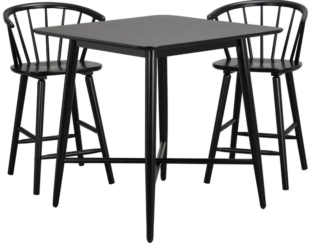 Černý jasanový barový stůl ROWICO LOTTA 90 x 90 cm