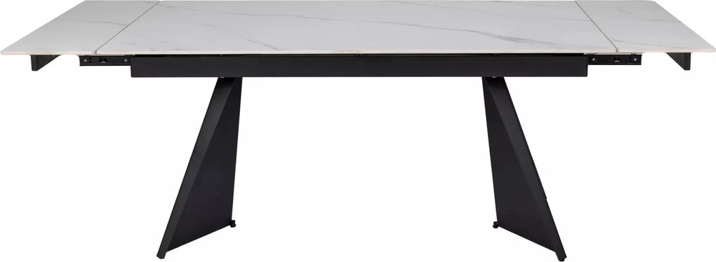 Jídelní rozkládací stůl Laconi 160/220 cm keramika bílý mramor/černý