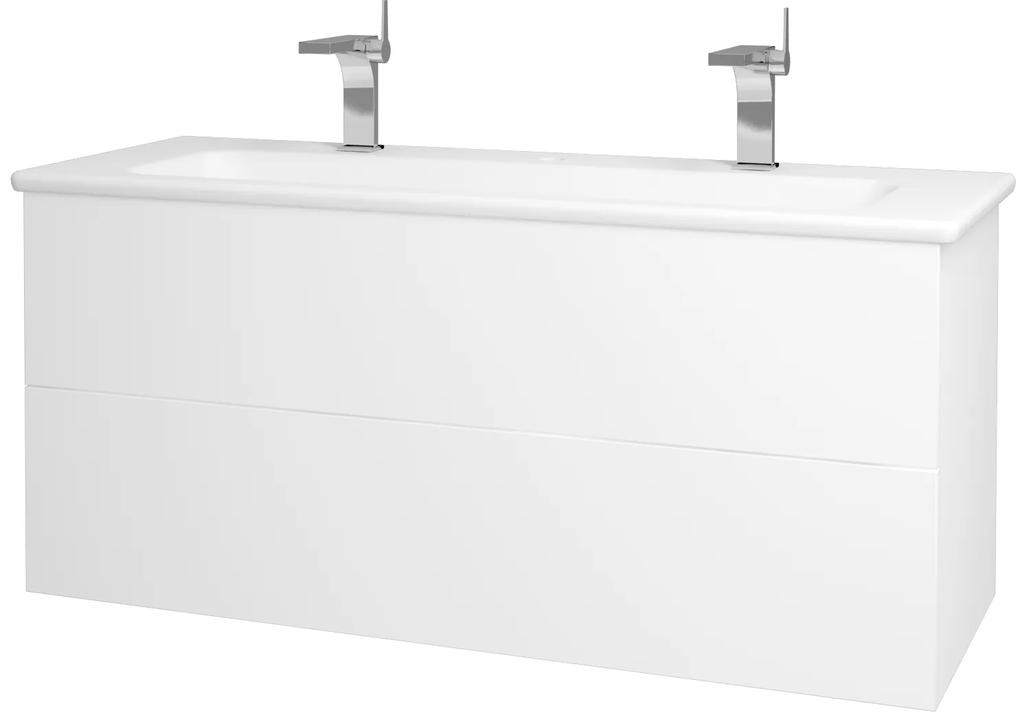 Dřevojas Koupelnová skříň VARIANTE SZZ2 120 (umyvadlo Euphoria) Varianta: N01 Bílá lesk / D03 Cafe