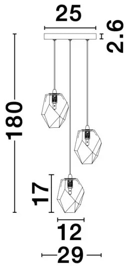 Retro lustr Ice 29 bílé