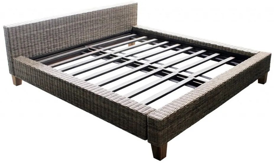 Manželská ratanová postel DIMA 180 - kubu grey