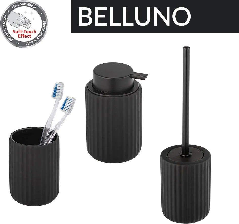 WC kartáč BELLUNO, keramika, černá, Wenko
