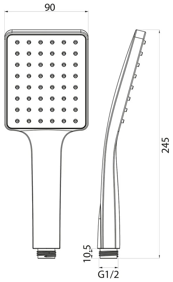 Plastová sprchová hlavice v leskle stříbrné barvě – Sapho