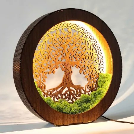 Dřevěná LED lampa Strom života s měchem, Stmívatelná I SENTOP LED0610