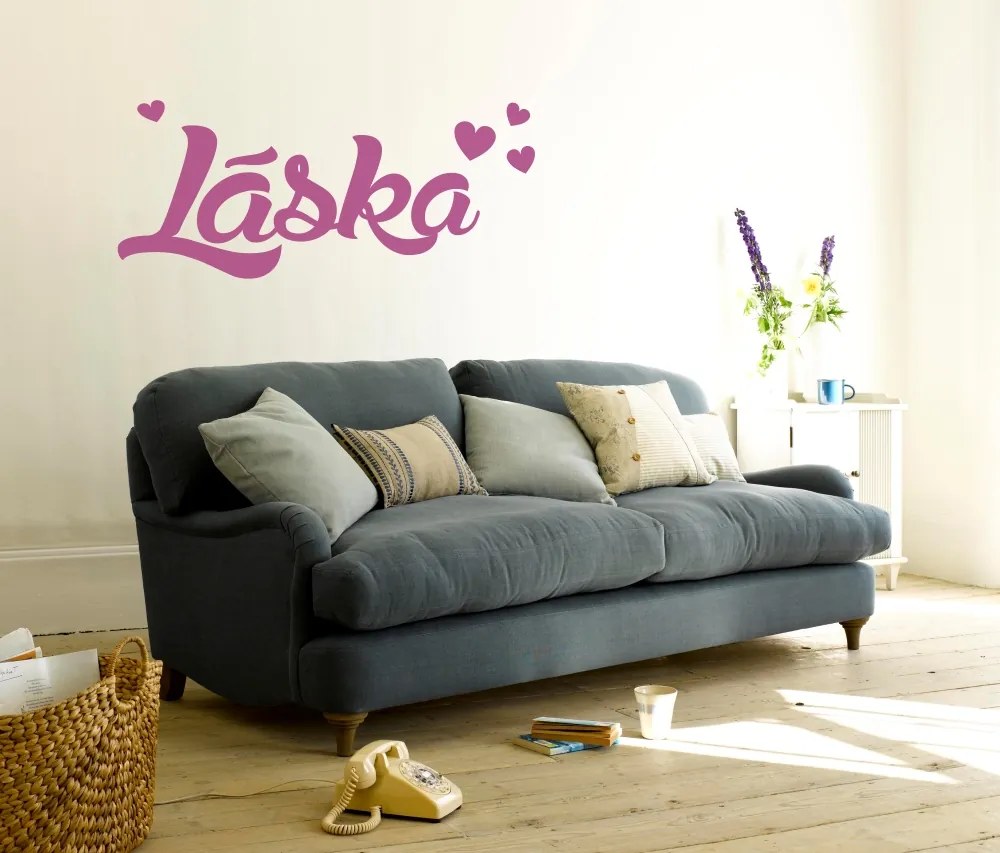 Samolepky na zeď - Láska Barva: Vínová, Velikost: 100x45 cm