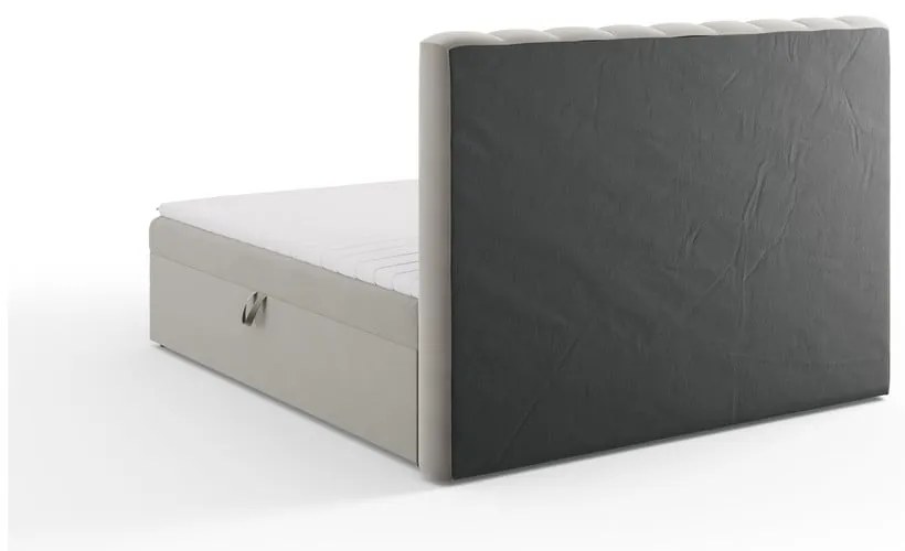 Šedá boxspring postel s úložným prostorem 180x200 cm Gina – Milo Casa