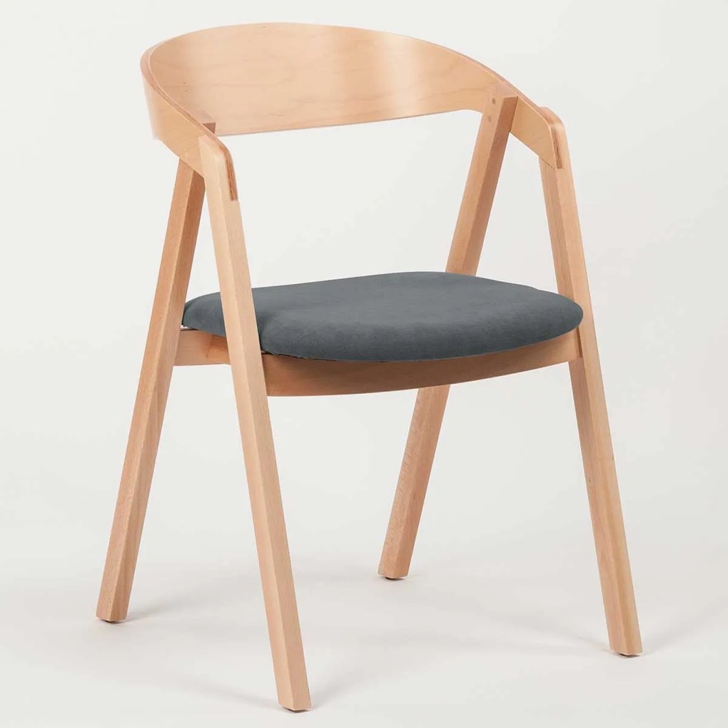 Stima bukové křesílko GURU s čalouněným sedákem tmavě hnědá LUX zelená 18