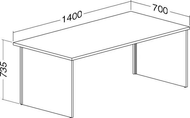 Stůl ProOffice A 140 x 70 cm, třešeň