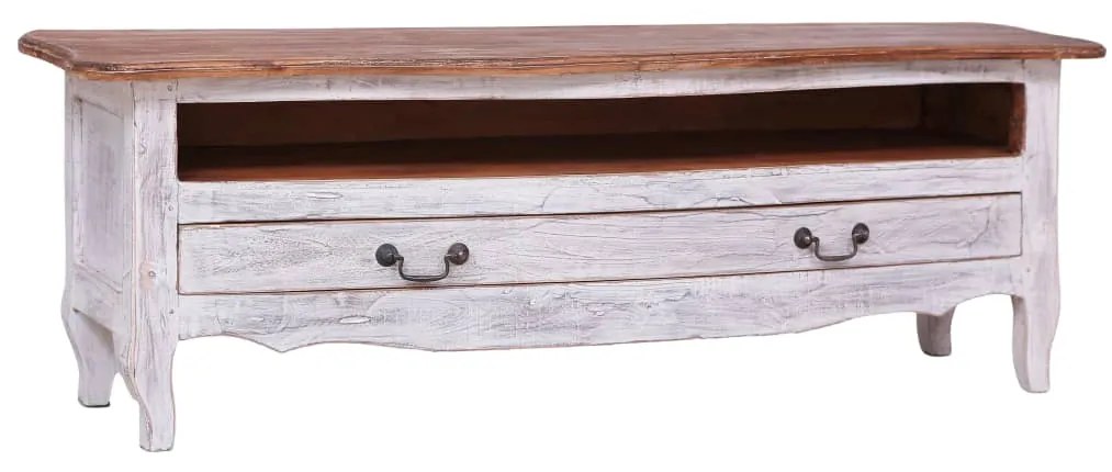 TV stolek 120 x 30 x 40 cm bílý masivní recyklované dřevo 283902