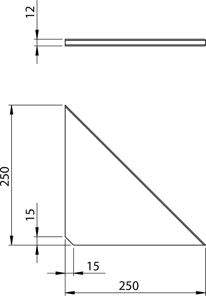 Sapho Sapho, ABELINE rohová police Rockstone 250x250mm, bílá matná, AE250-0101