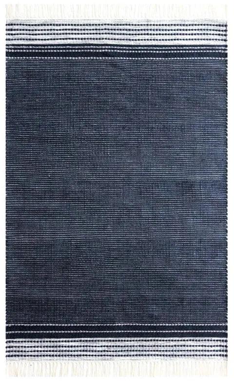 Tmavě modrý oboustranný venkovní koberec z recyklovaného plastu Green Decore Civil, 80 x 180 cm