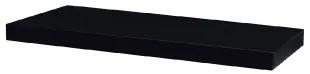 Autronic Polička nástěnná 60 cm, MDF, barva černý vysoký lesk, baleno v ochranné fólii P-001 BK