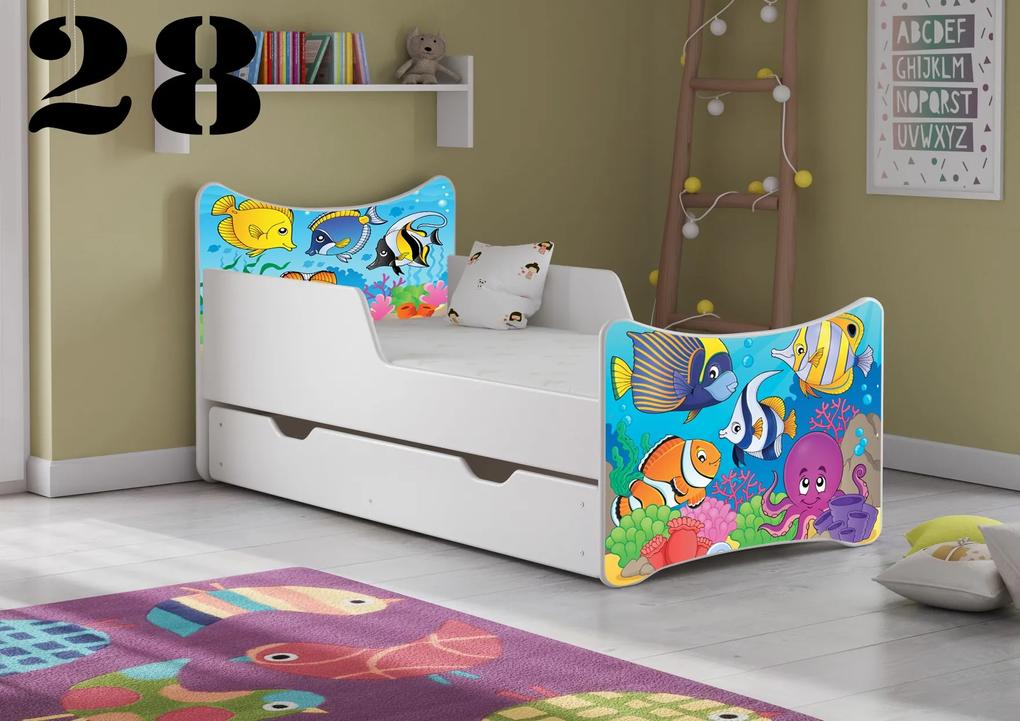 Plastiko Dětská postel se šuplíky Rybičky - 28 - 140x70