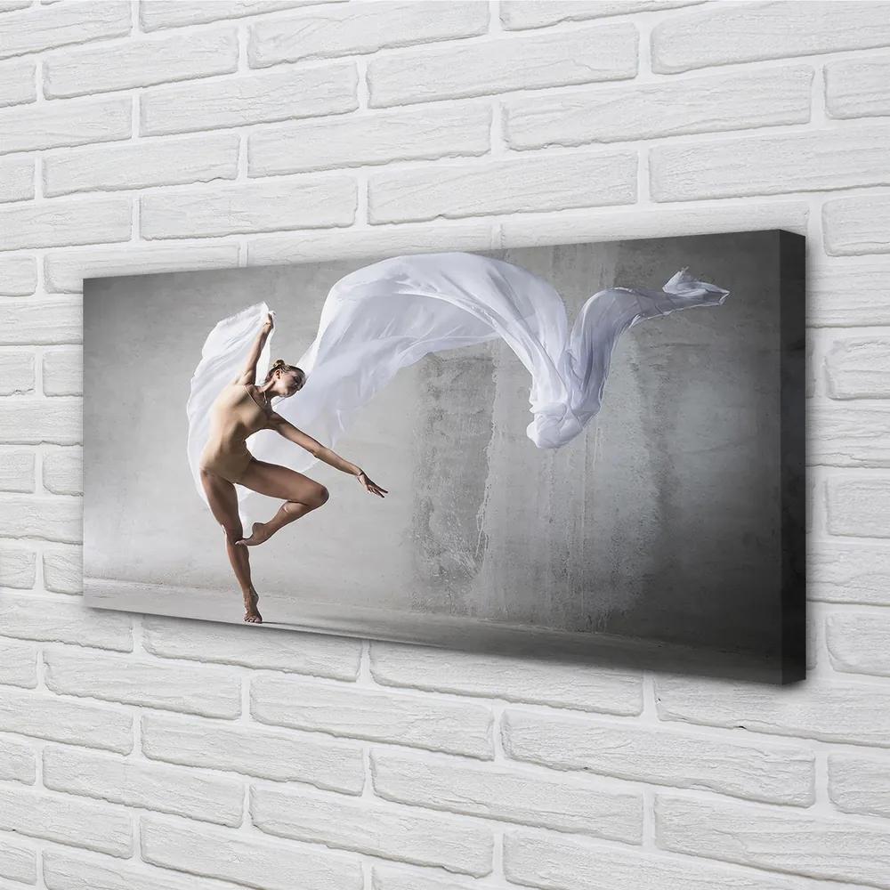 Obrazy na plátně Žena tančí bílý materiál 100x50 cm