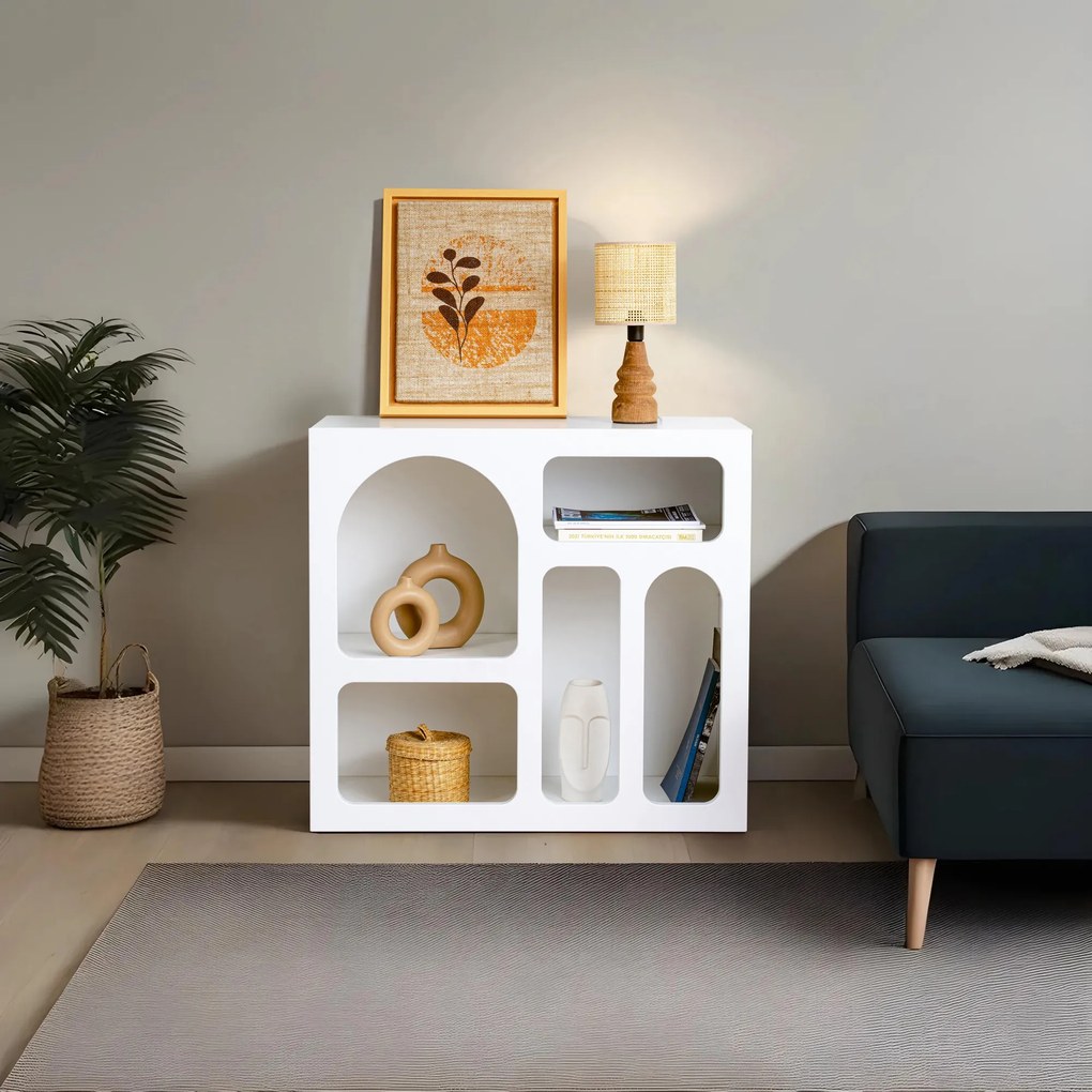 Kalune design Konzolový stolek LESA bílý