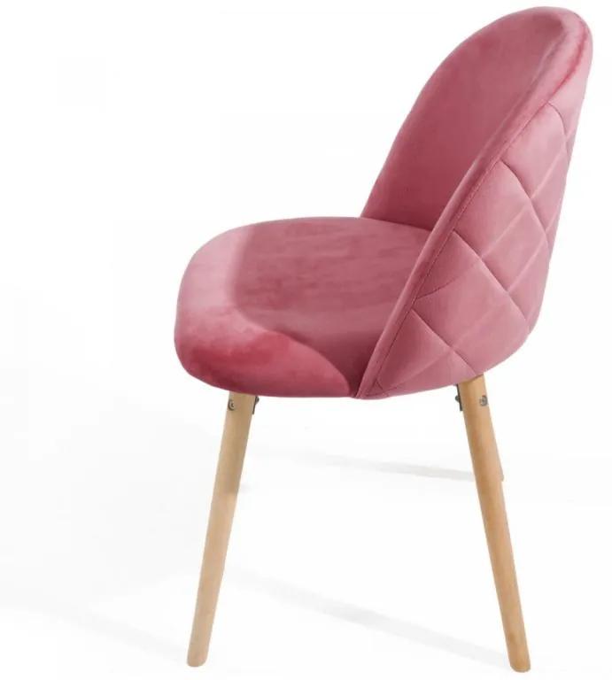 Miadomodo Sada jídelních židlí sametové, růžová, 6 kusů